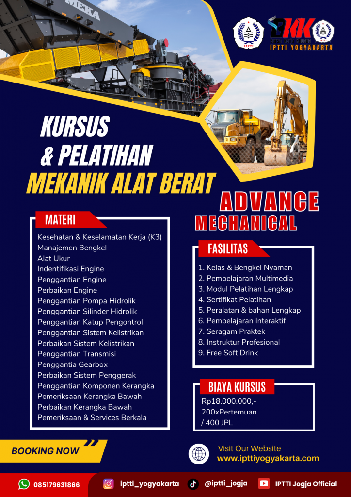 Kursus Mekanik Alat Berat - Sekolah kursus alat berat resmi & bersertifikat