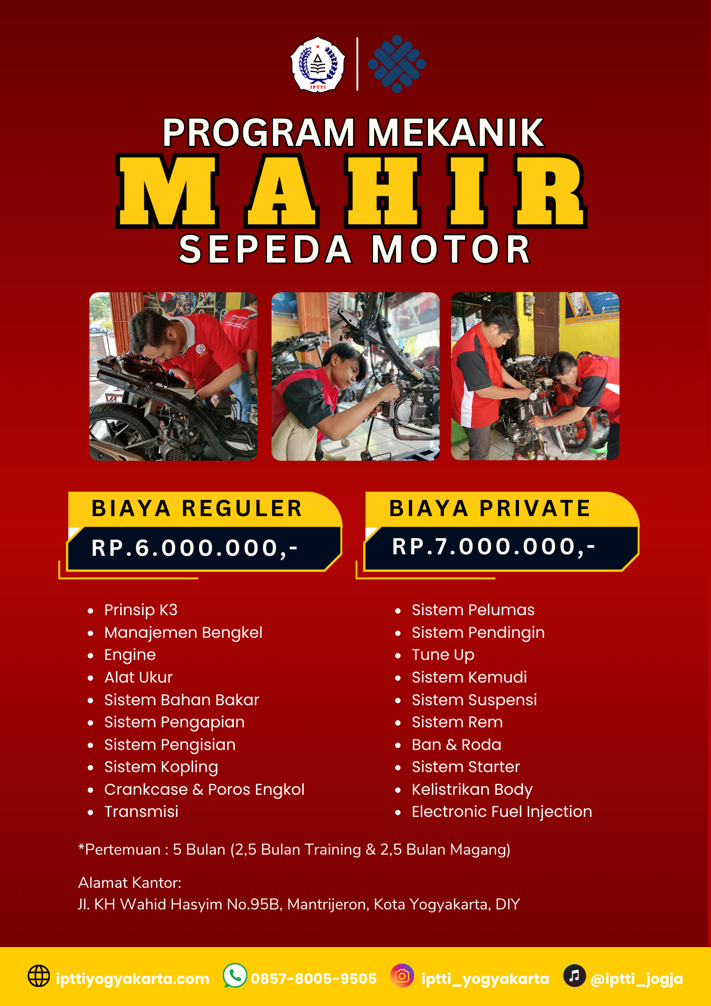 Kursus Mekanik Motor - Kursus Mekanik Motor Matic, Karbu, & Balap