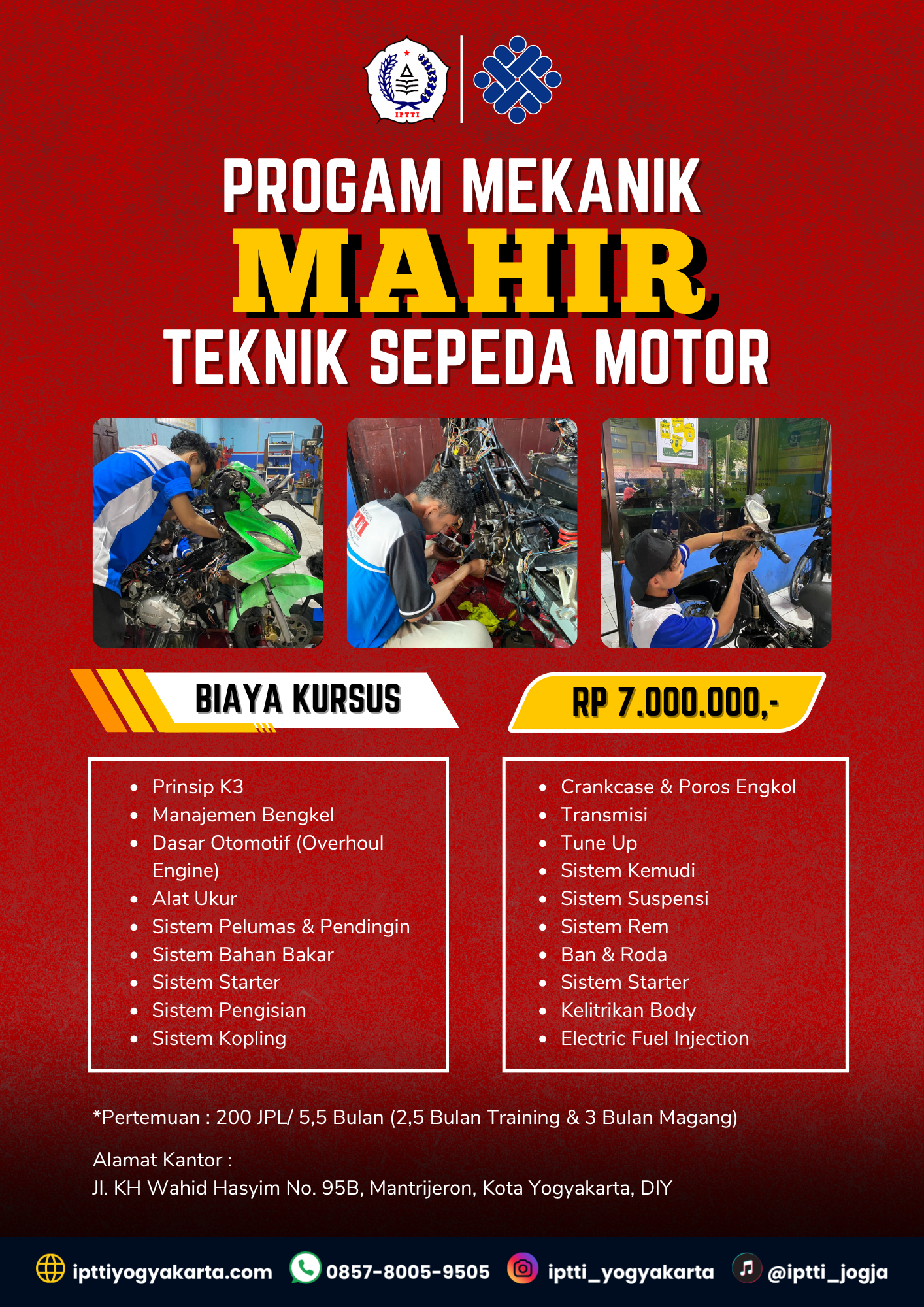 Kursus Mekanik Motor - Kursus Mekanik Motor Matic, Karbu, & Balap